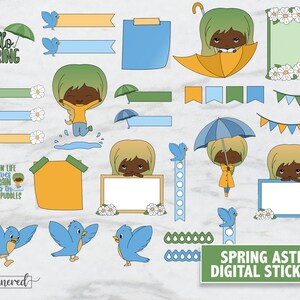 Spring Astra Digital Stickers - Astra Stickers - Black, Girl Stickers ...