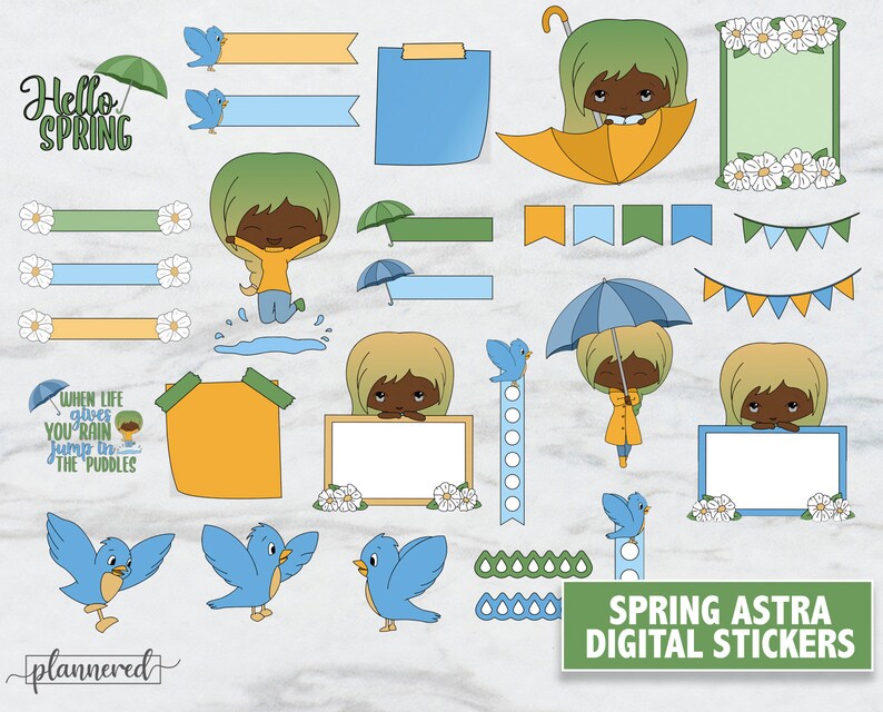 Spring Astra Digital Stickers - Astra Stickers - Black, Girl Stickers ...