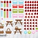 Picnic Digital Stickers, 500 Summer Picnic Digital Sticker Set ...