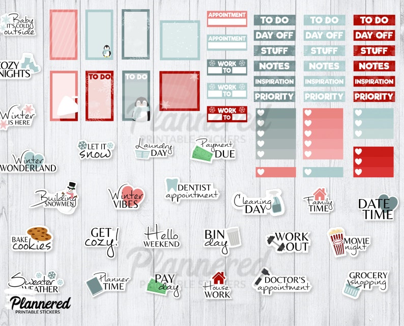 Winter Digital Stickers Digital Goodnotes Stickers 500 | Etsy