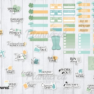 March Digital Stickers, 500+ March Digital Sticker Set, Precropped ...
