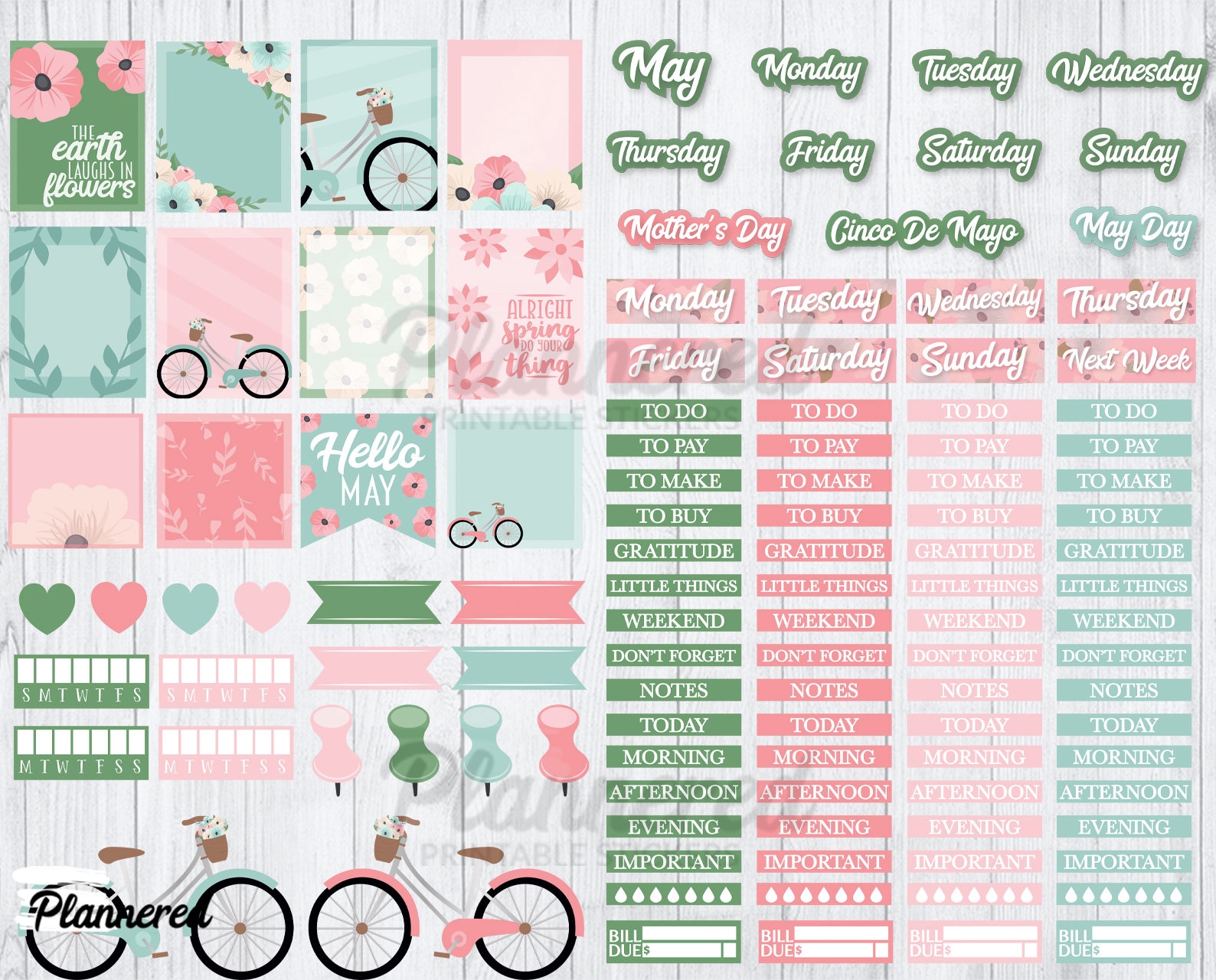 May Digital Stickers, 500 May Monthly Digital Stickers, Precropped ...
