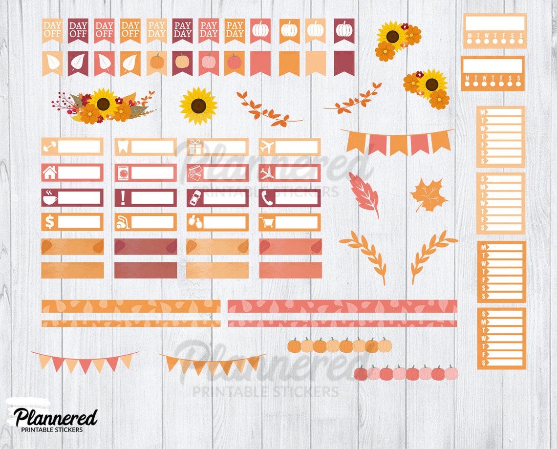 Fall Digital Stickers 500 Digital Fall Stickers Precropped - Etsy