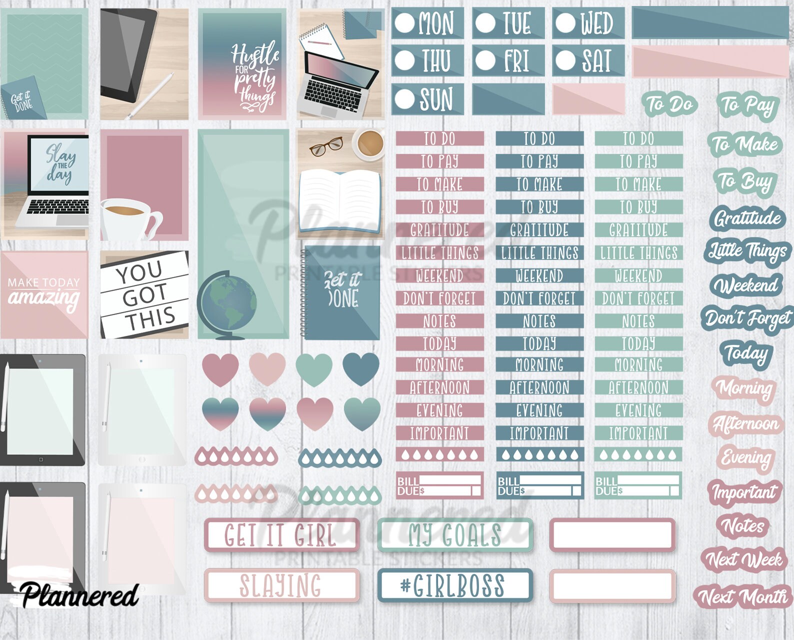 Girl Boss Digital Stickers 500 Work Digital Sticker Set | Etsy