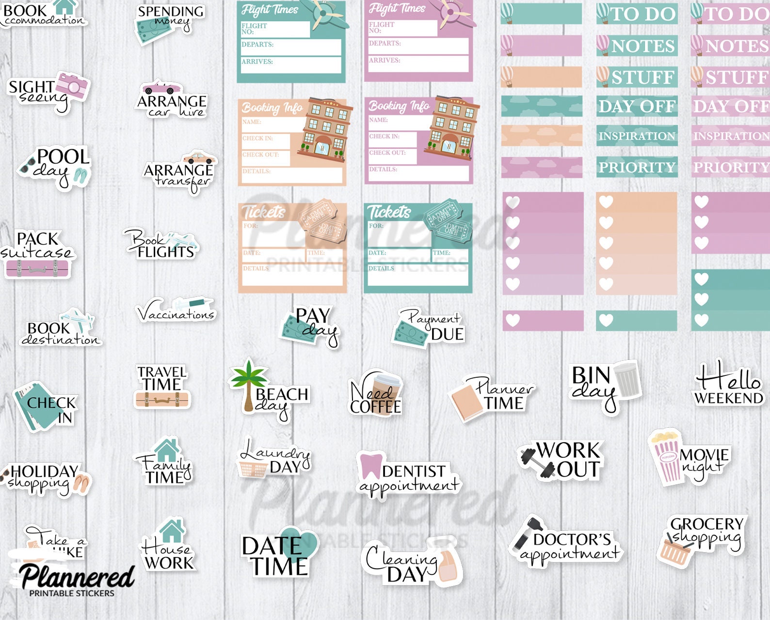 Wanderlust Digital Stickers 500 Digital Travel Sticker Set - Etsy