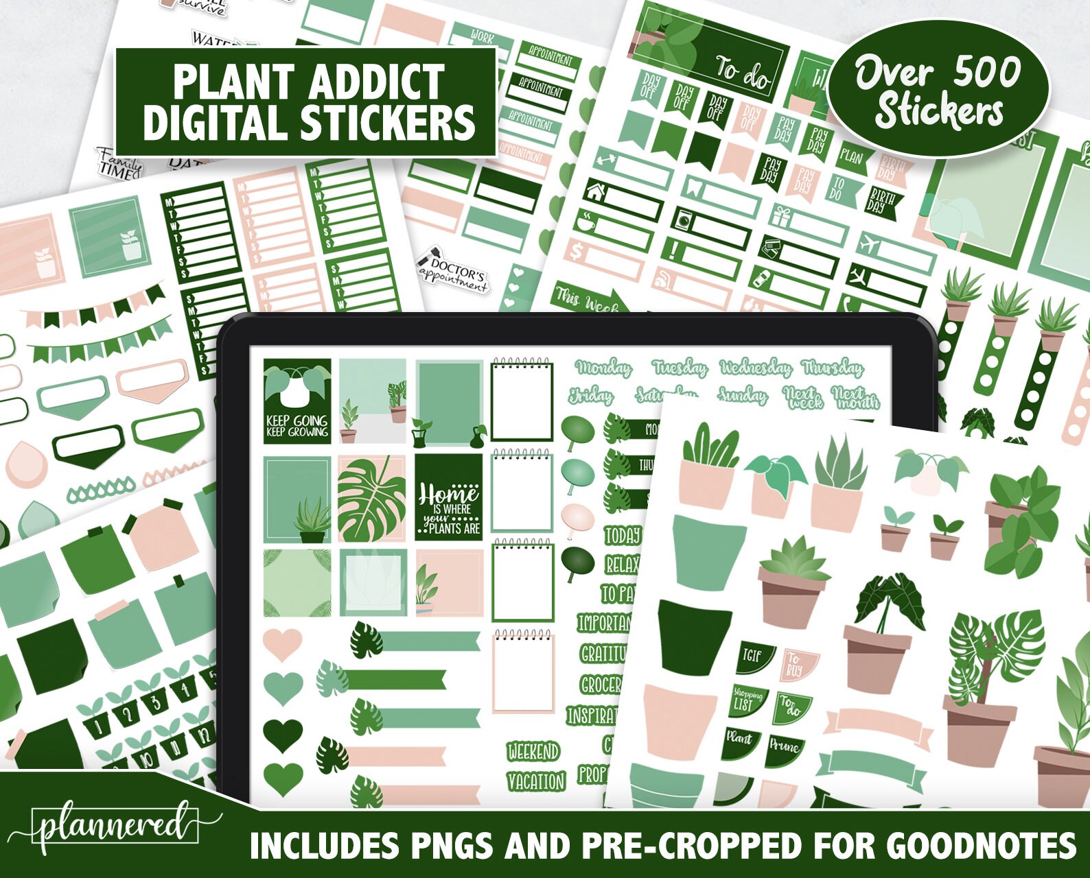 Plant Addict Digital Stickers 500 Digital Crazy Plant Lady | Etsy