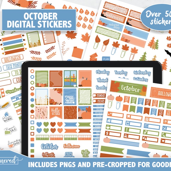 October Stickers - Etsy