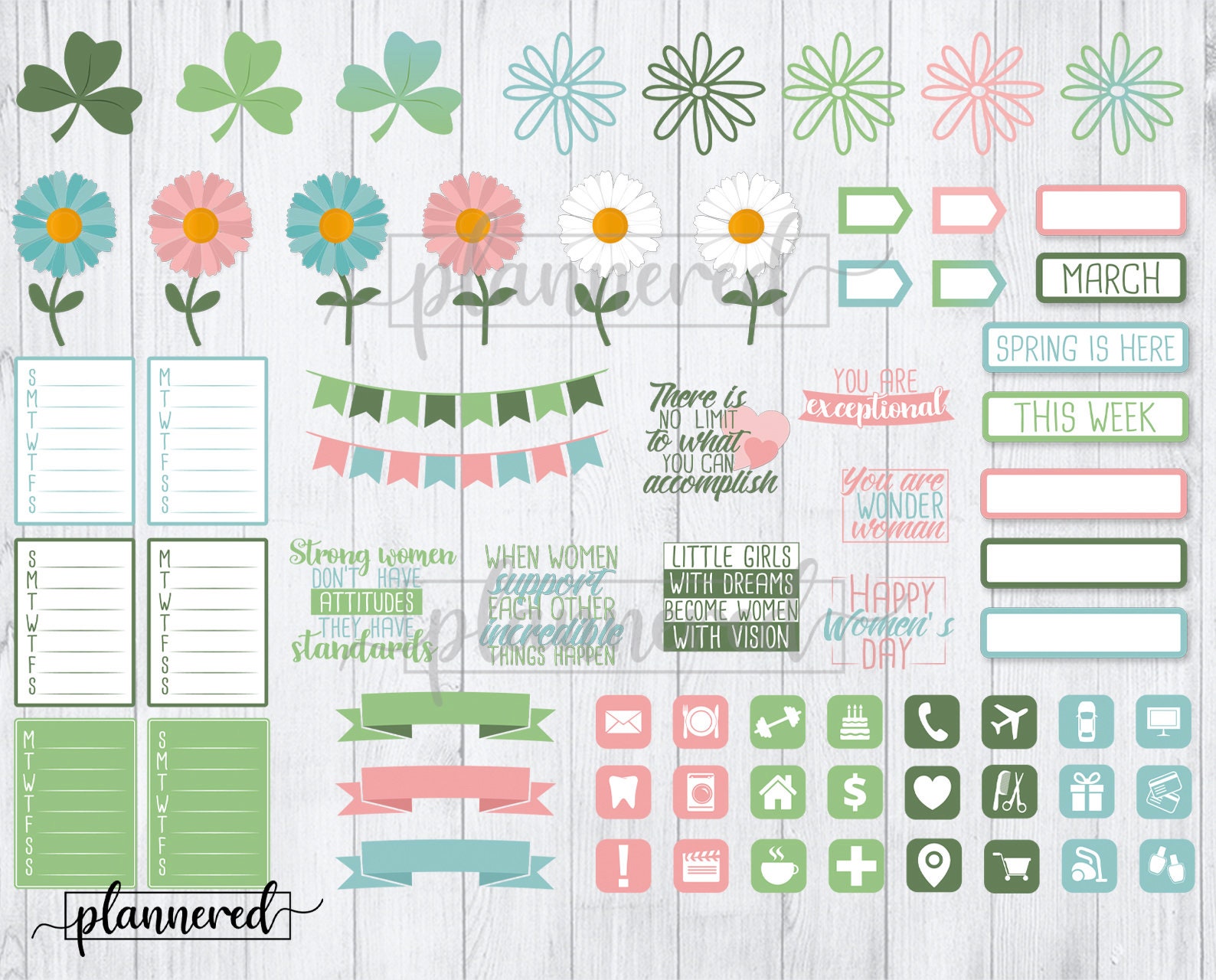 March Digital Stickers 500 Spring Time Digital Sticker Set | Etsy