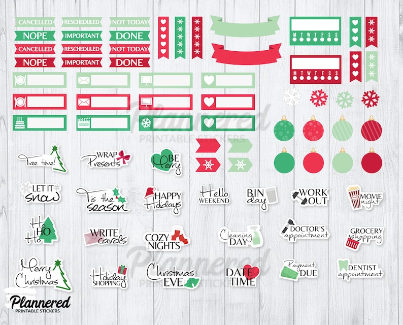 Christmas Digital Stickers Christmas Stickers for Goodnotes - Etsy