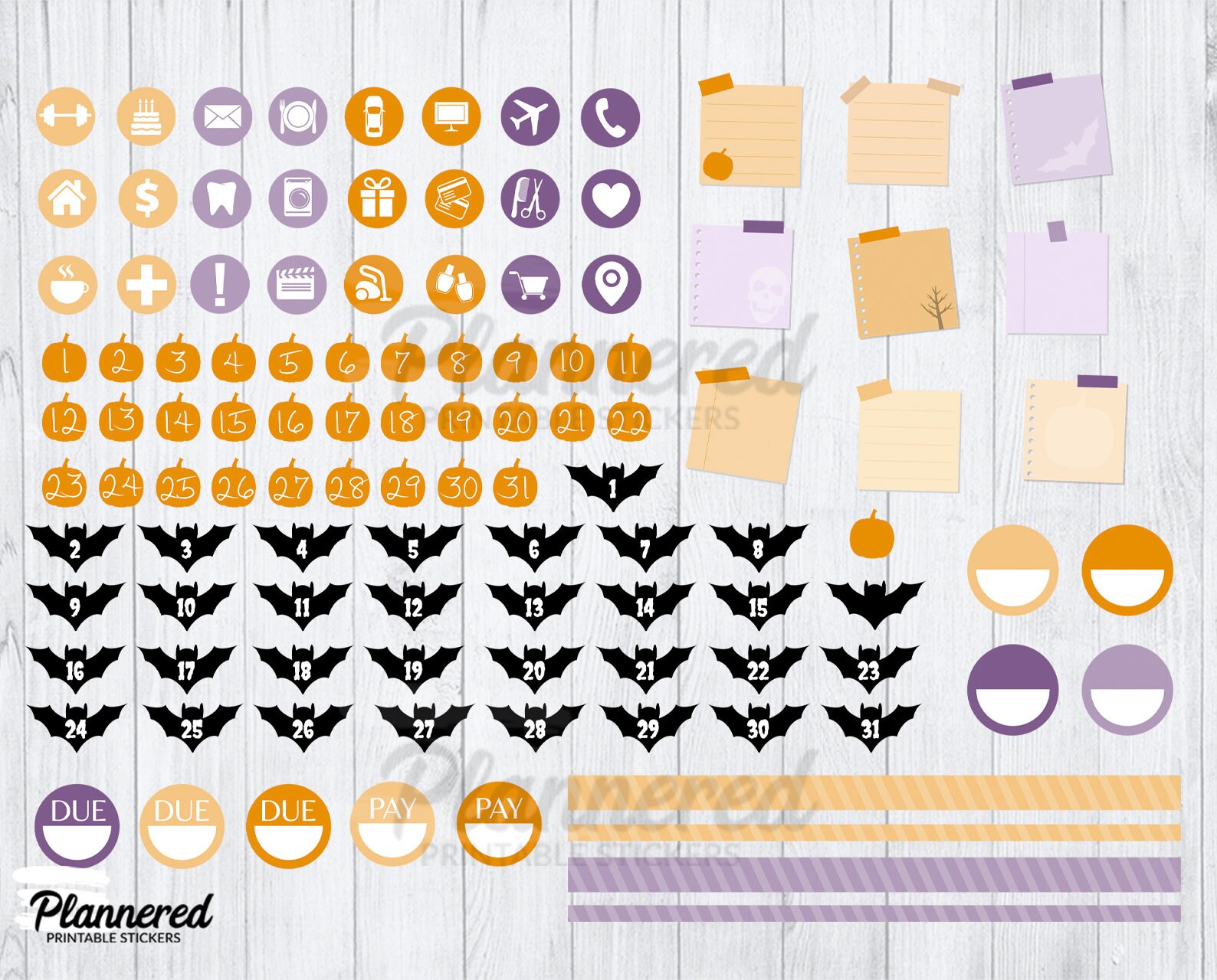 Halloween Digital Stickers 500 digital halloween stickers | Etsy