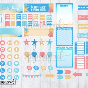 Beach Days Digital Stickers, 600+ Summer Digital Sticker Set ...