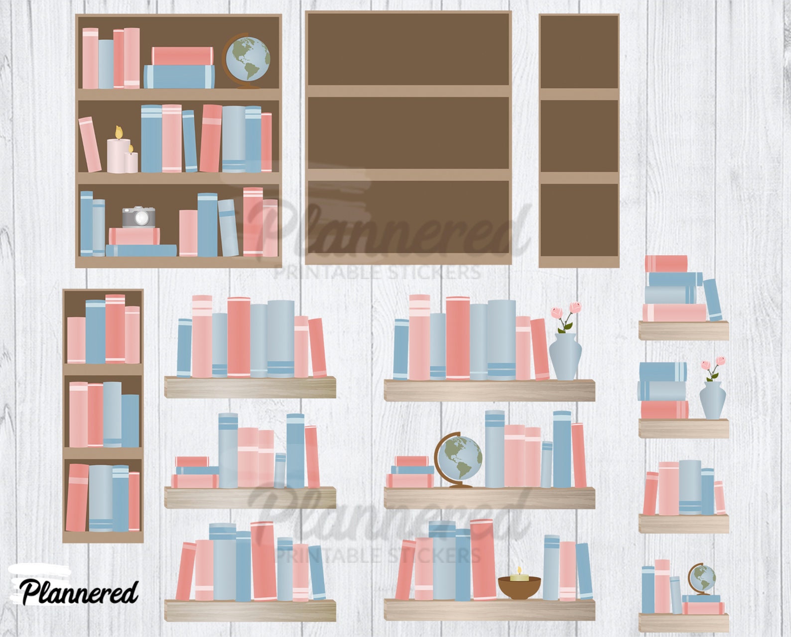 Reading Digital Stickers 500 Digital Book Shelf Sticker Set | Etsy