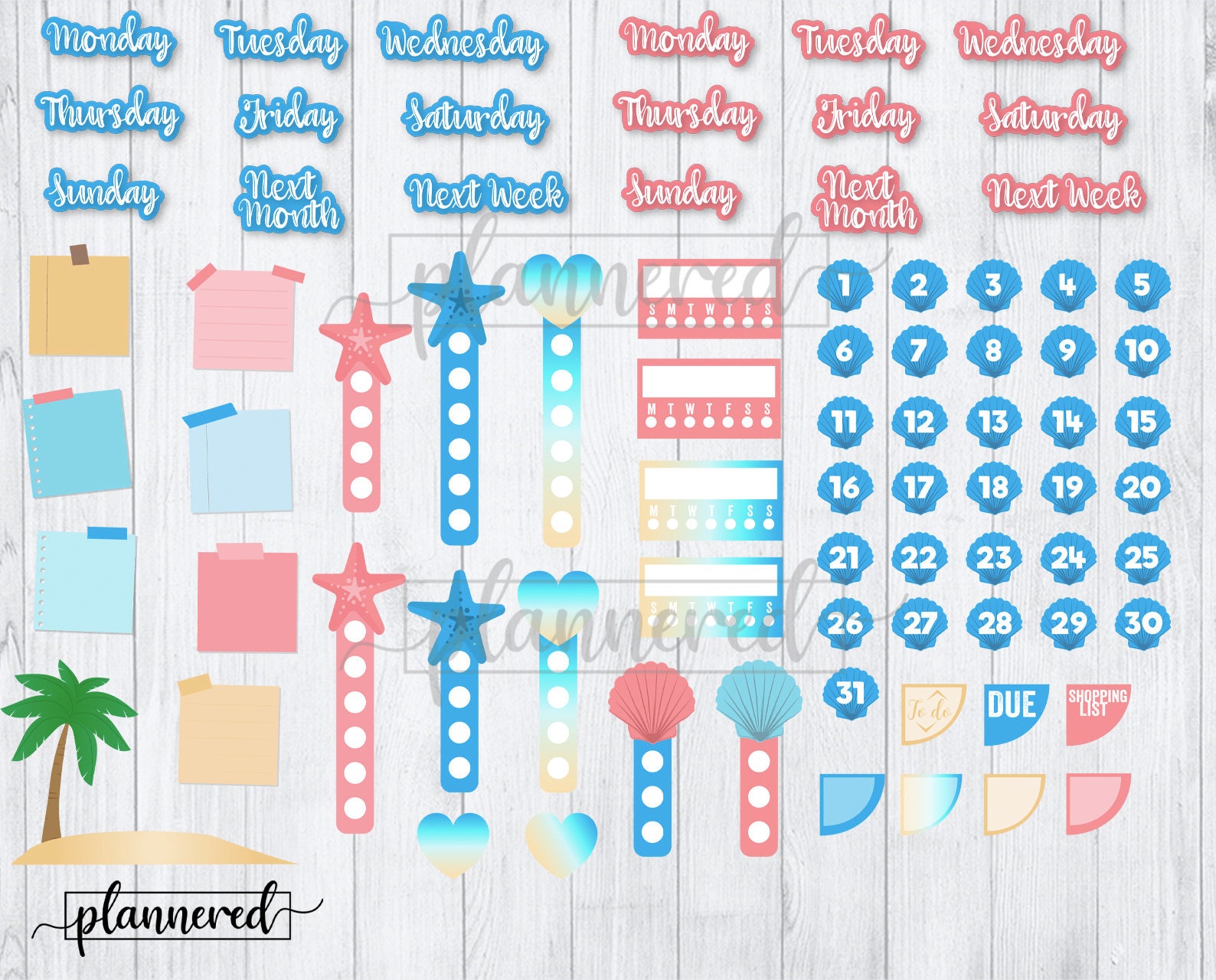 Beach Days Digital Stickers 600 Summer Digital Sticker Set | Etsy