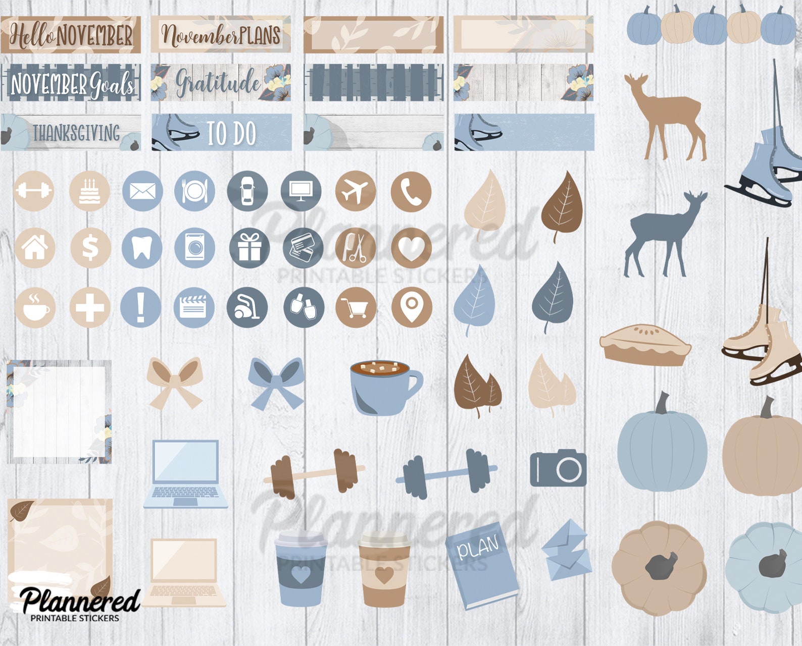 November Digital Stickers 500 Digital November Sticker Set - Etsy