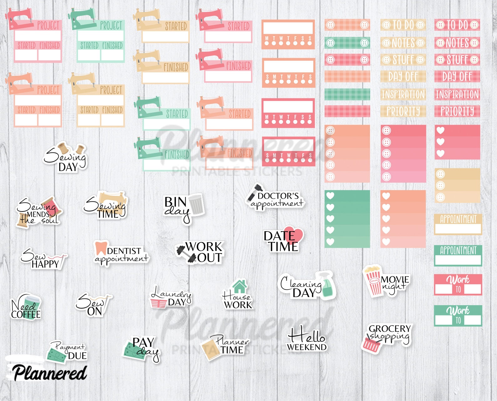 Sewing Digital Stickers 500 Digital Sewing Sticker Set - Etsy UK