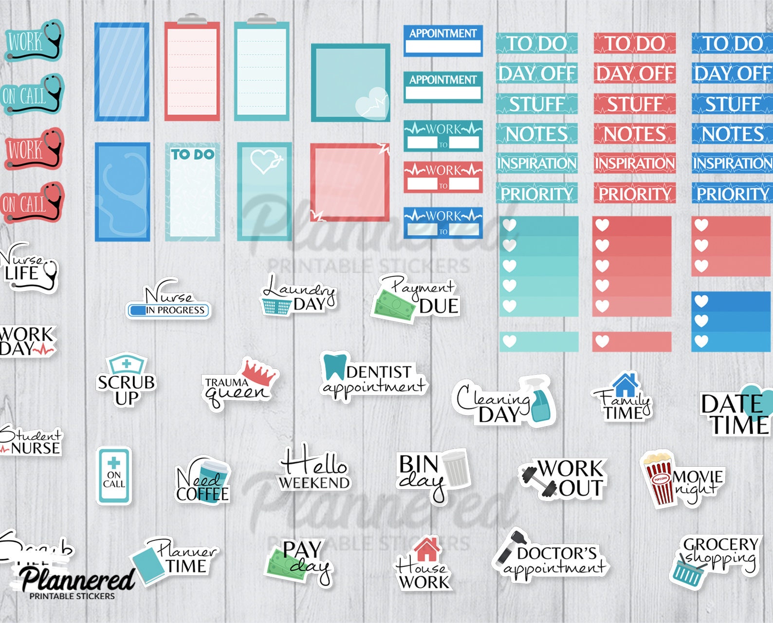 Nurse Digital Stickers, Digital Goodnotes Stickers, 520 Digital Nursing ...