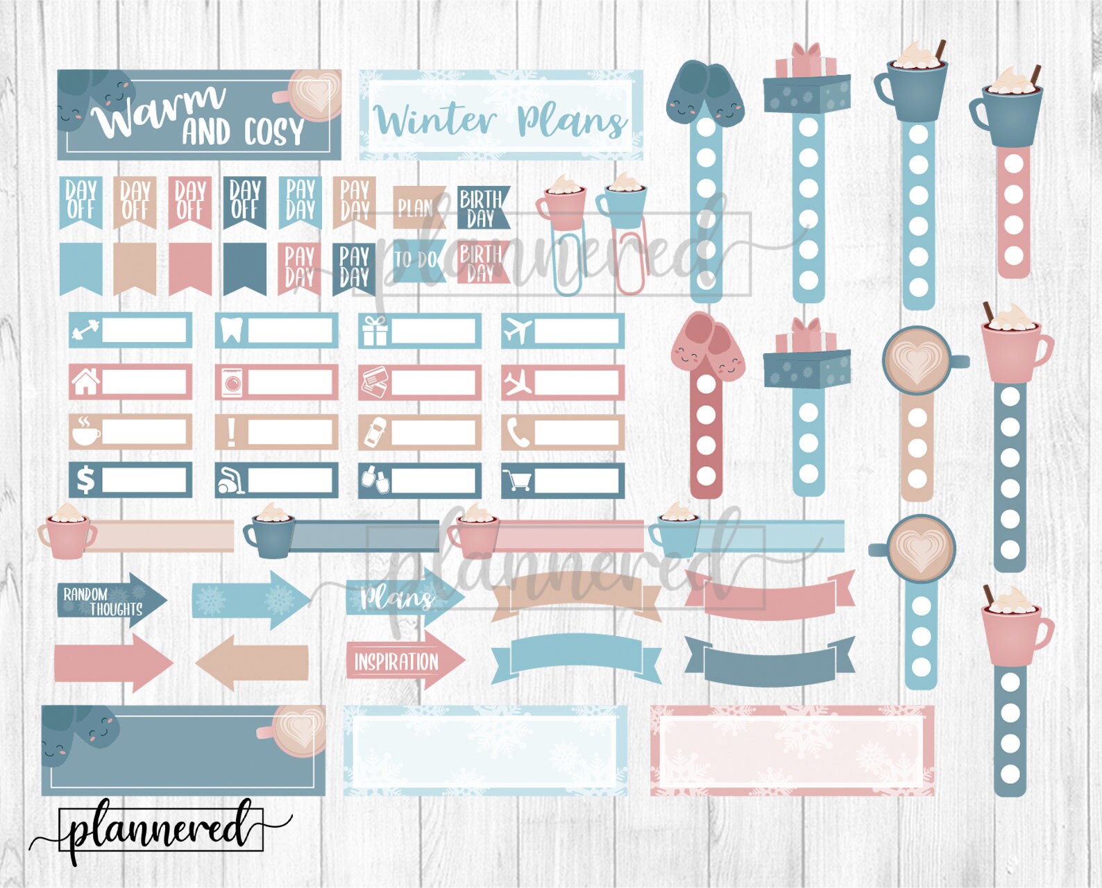 Cosy Winter Digital Stickers Winter time Digital Goodnotes | Etsy