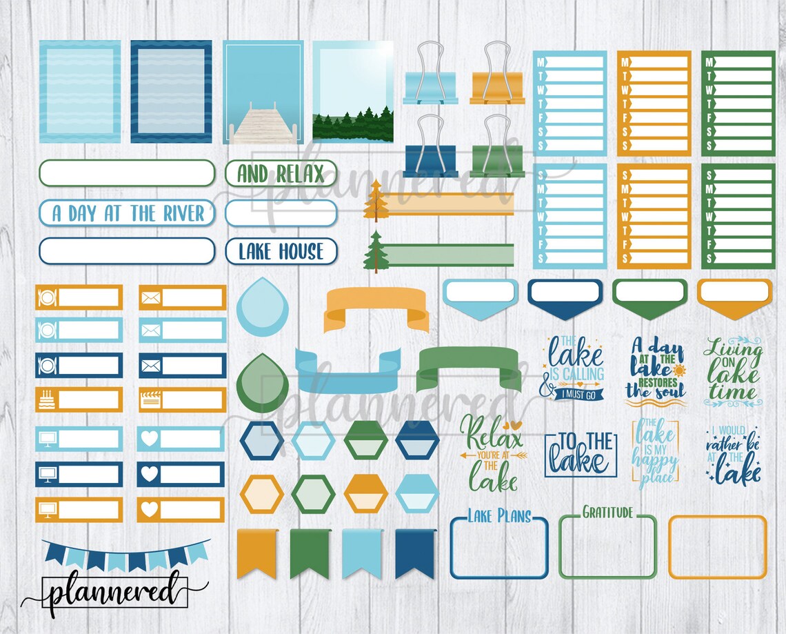 Lake House Digital Stickers, 602 Lake Life Digital Sticker Set ...