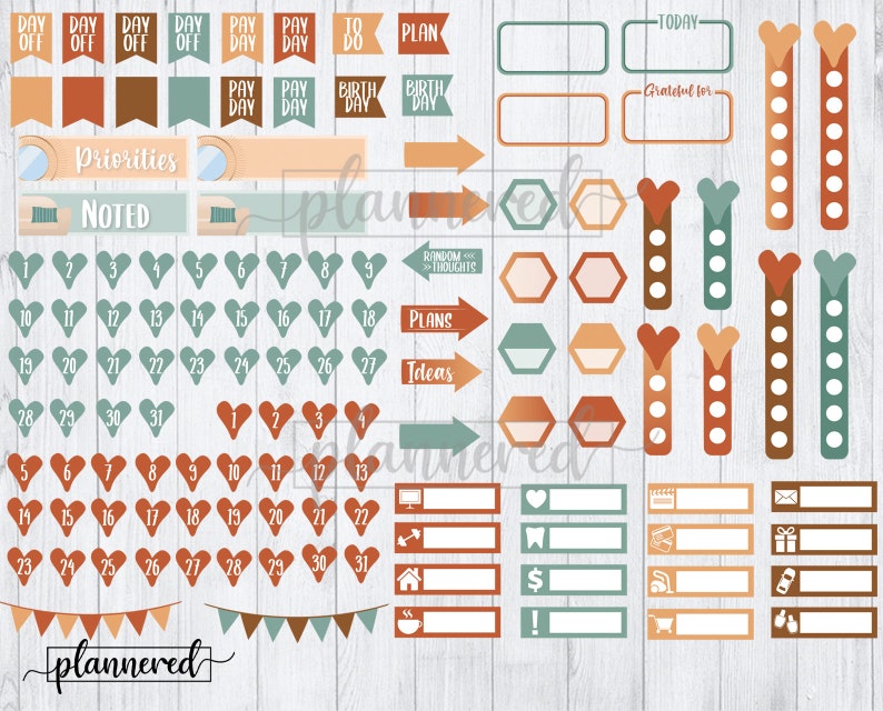 Boho Home Digital Stickers, 500+ Digital Cozy Boho Home Sticker Set ...