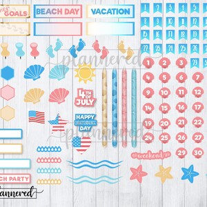 Beach Days Digital Stickers, 600+ Summer Digital Sticker Set ...