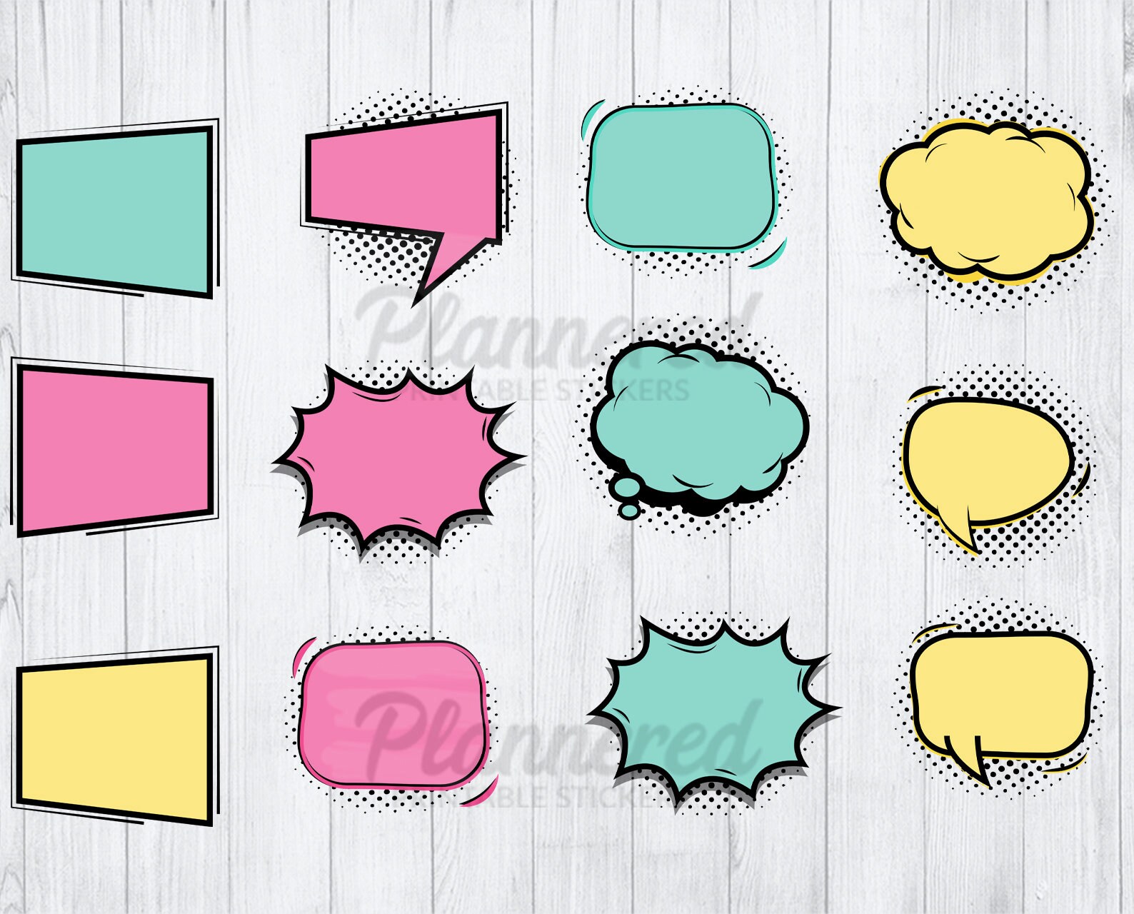 Digital Pop Stickers Comic Style Digital Goodnotes Stickers - Etsy