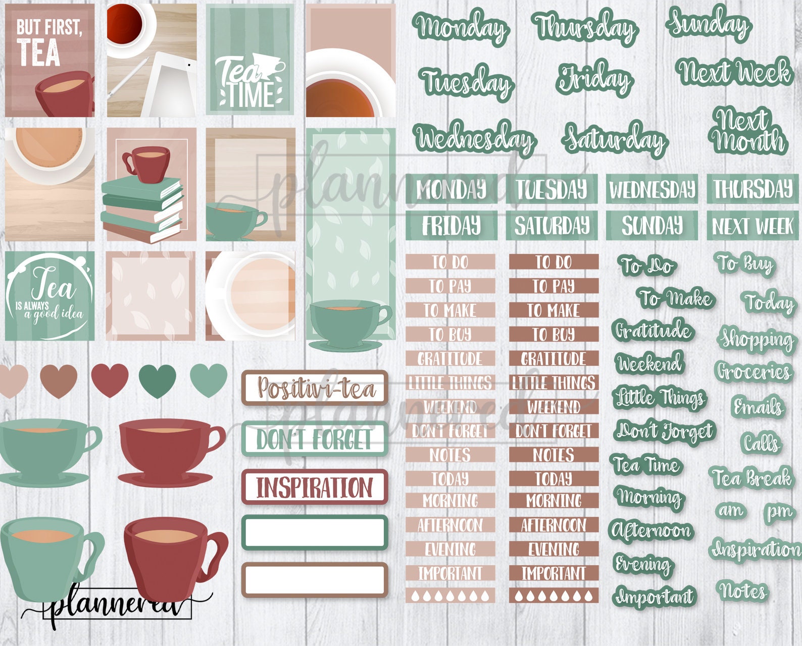 Tea Digital Stickers 500 Cup of Tea Sticker Set Precropped | Etsy UK