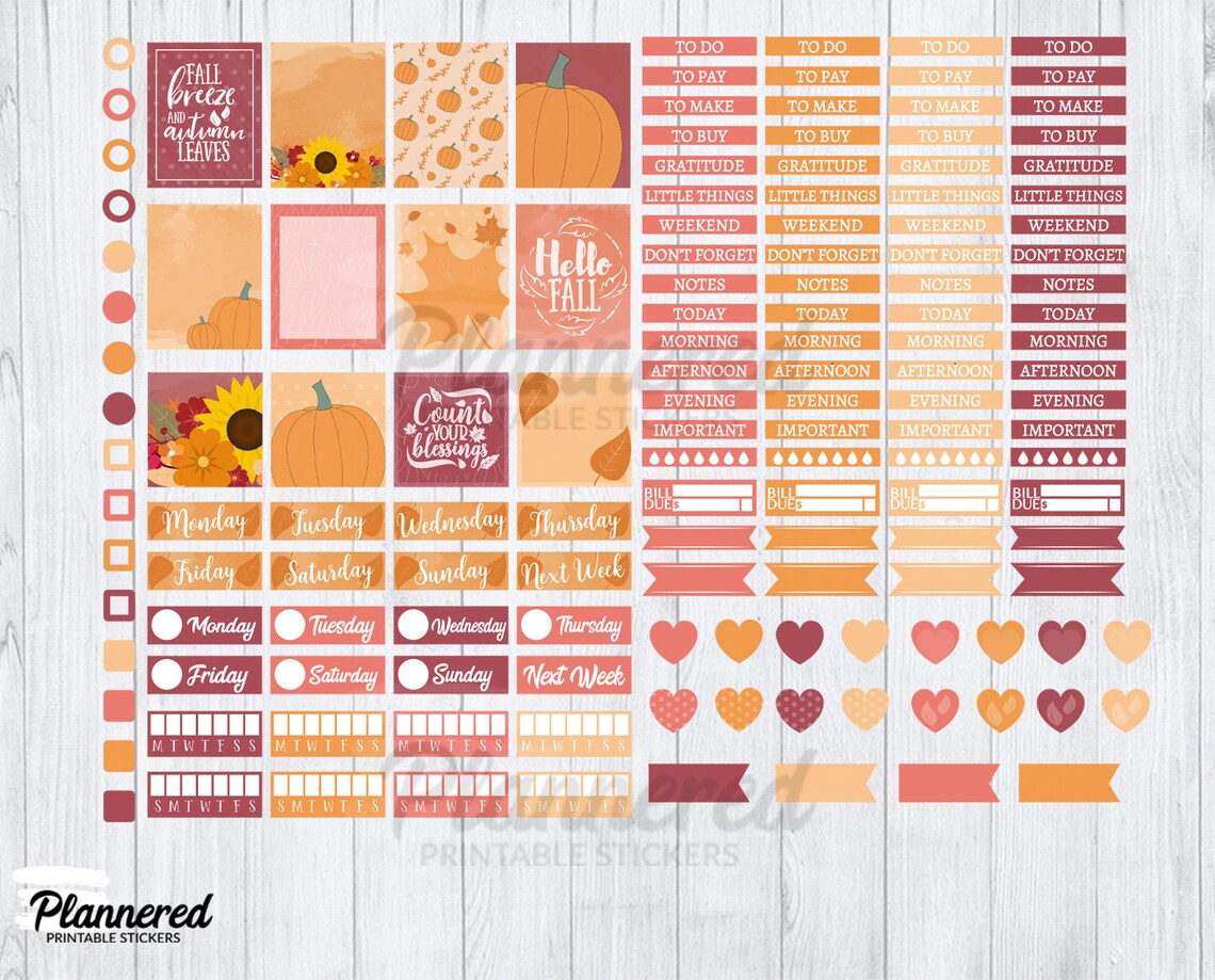 Fall Digital Stickers 500 Digital Fall Stickers Precropped - Etsy
