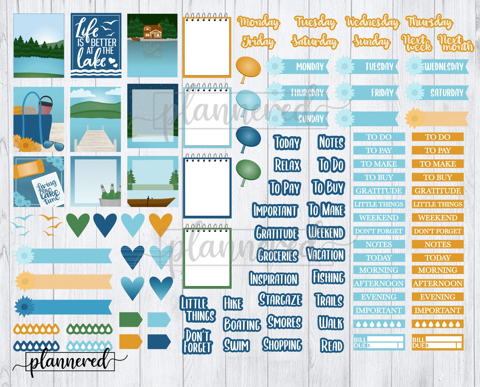 Lake House Digital Stickers, 602 Lake Life Digital Sticker Set ...