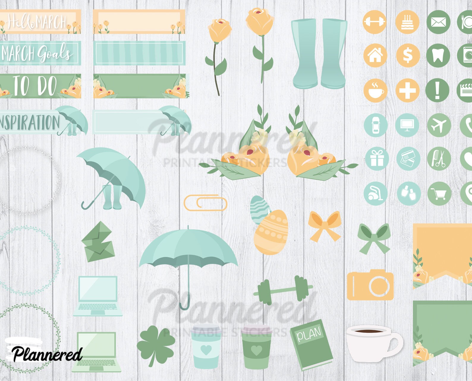 March Digital Stickers 500 March Digital Sticker Set - Etsy