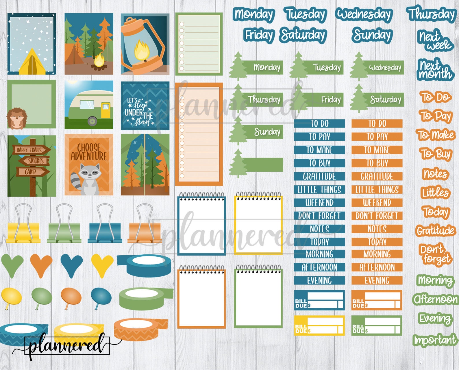 Camping Digital Stickers 500 Digital Sticker Set for - Etsy