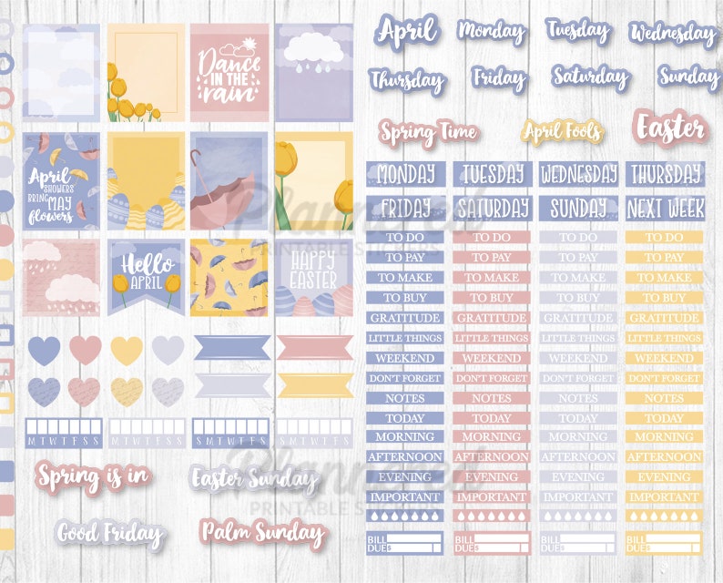 April Digital Stickers 500 April Digital Sticker Set | Etsy