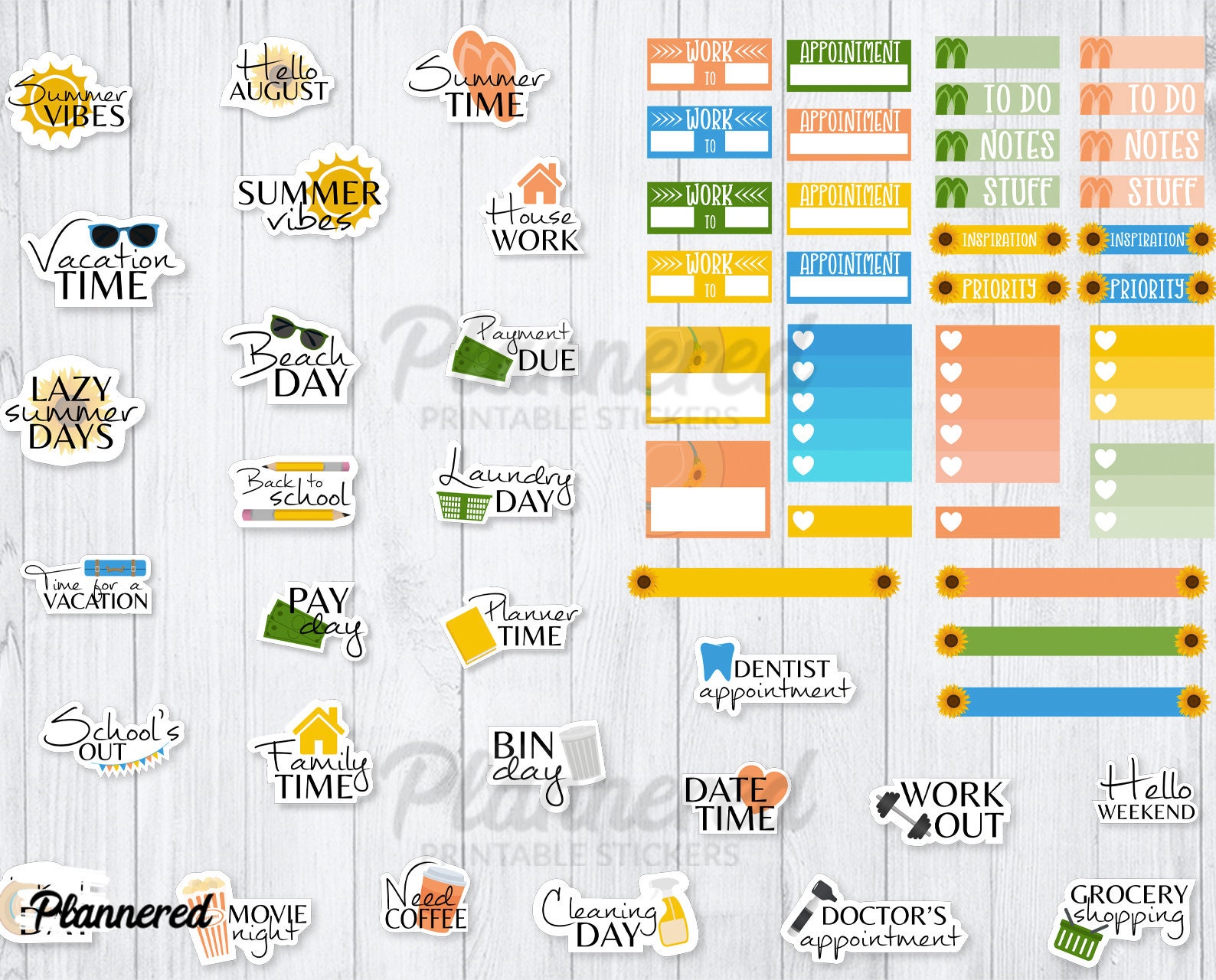 August Digital Stickers 500 Digital August Sunflower Sticker - Etsy