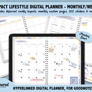 Undated Digital Planner, Compact Lifestyle Digital Planner, Vertical ...
