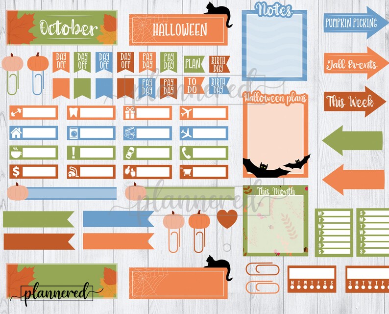 October Digital Stickers 500 Digital October Fall Sticker - Etsy