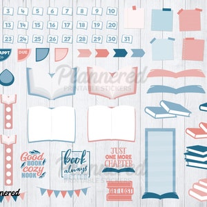 Reading Digital Stickers, 500+ Digital Book Shelf Sticker Set ...