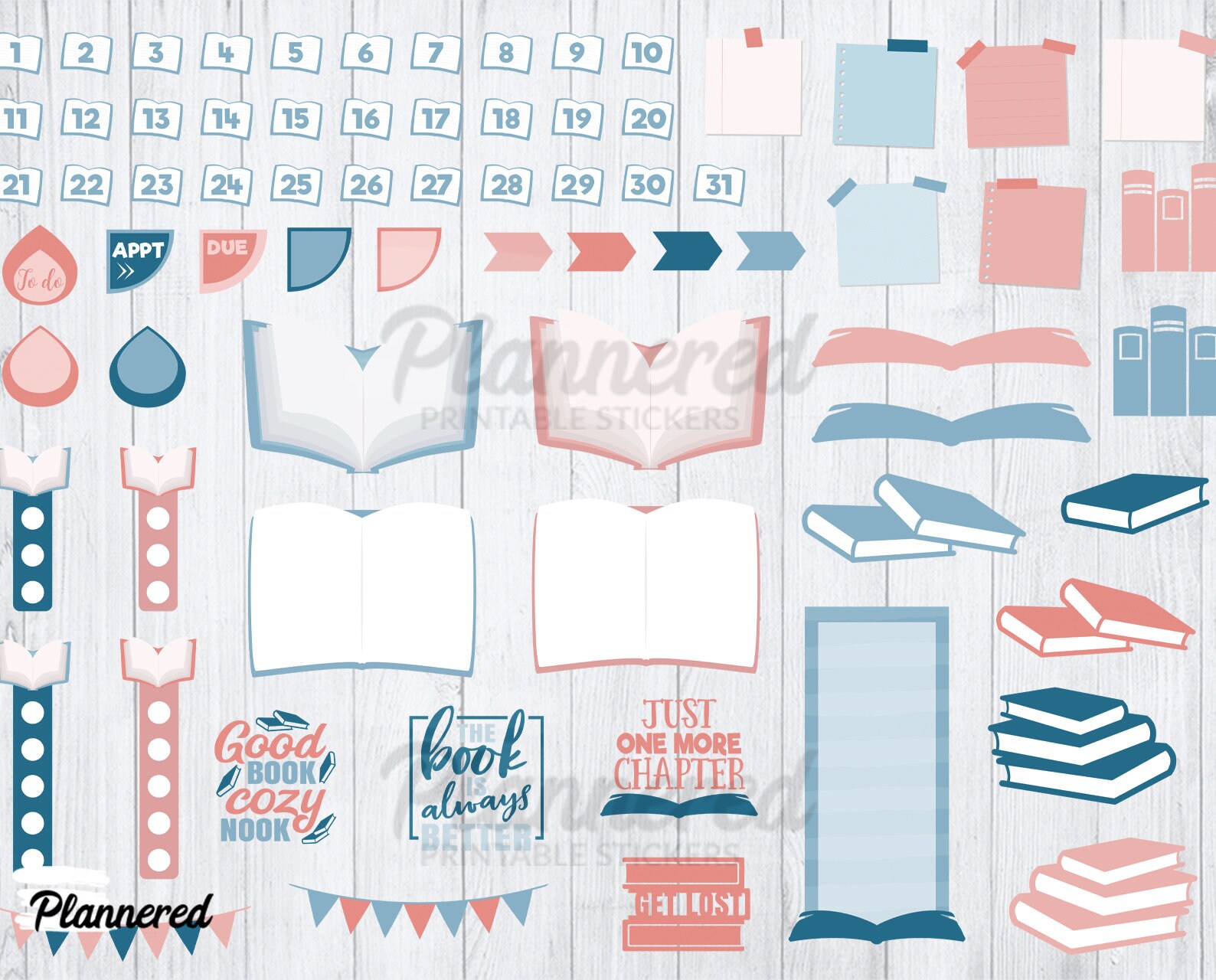 Reading Digital Stickers, 500+ Digital Book Shelf Sticker Set ...