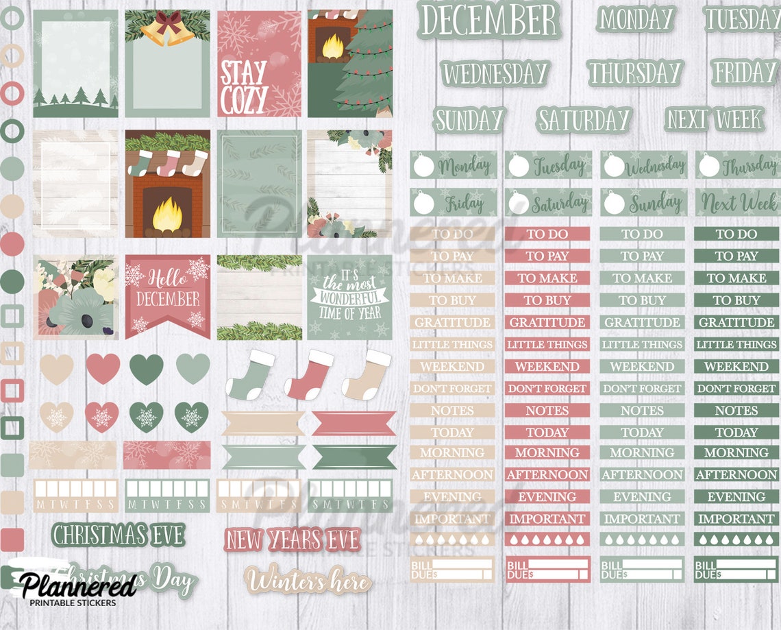 December Digital Stickers 500 Digital December Sticker Set - Etsy
