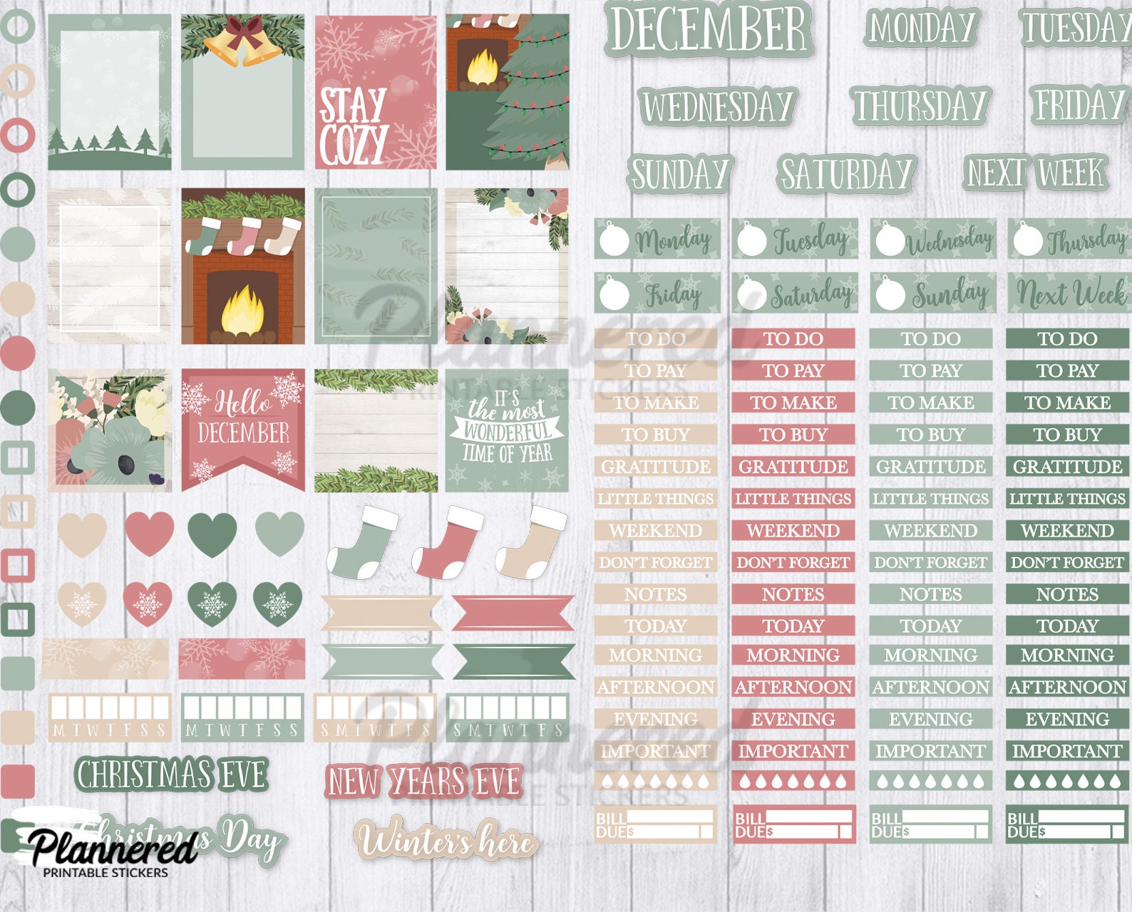 December Digital Stickers 500 Digital December Sticker Set - Etsy