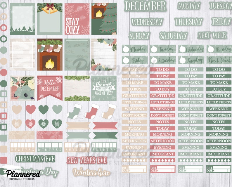 December Digital Stickers 500 Digital December Sticker Set - Etsy