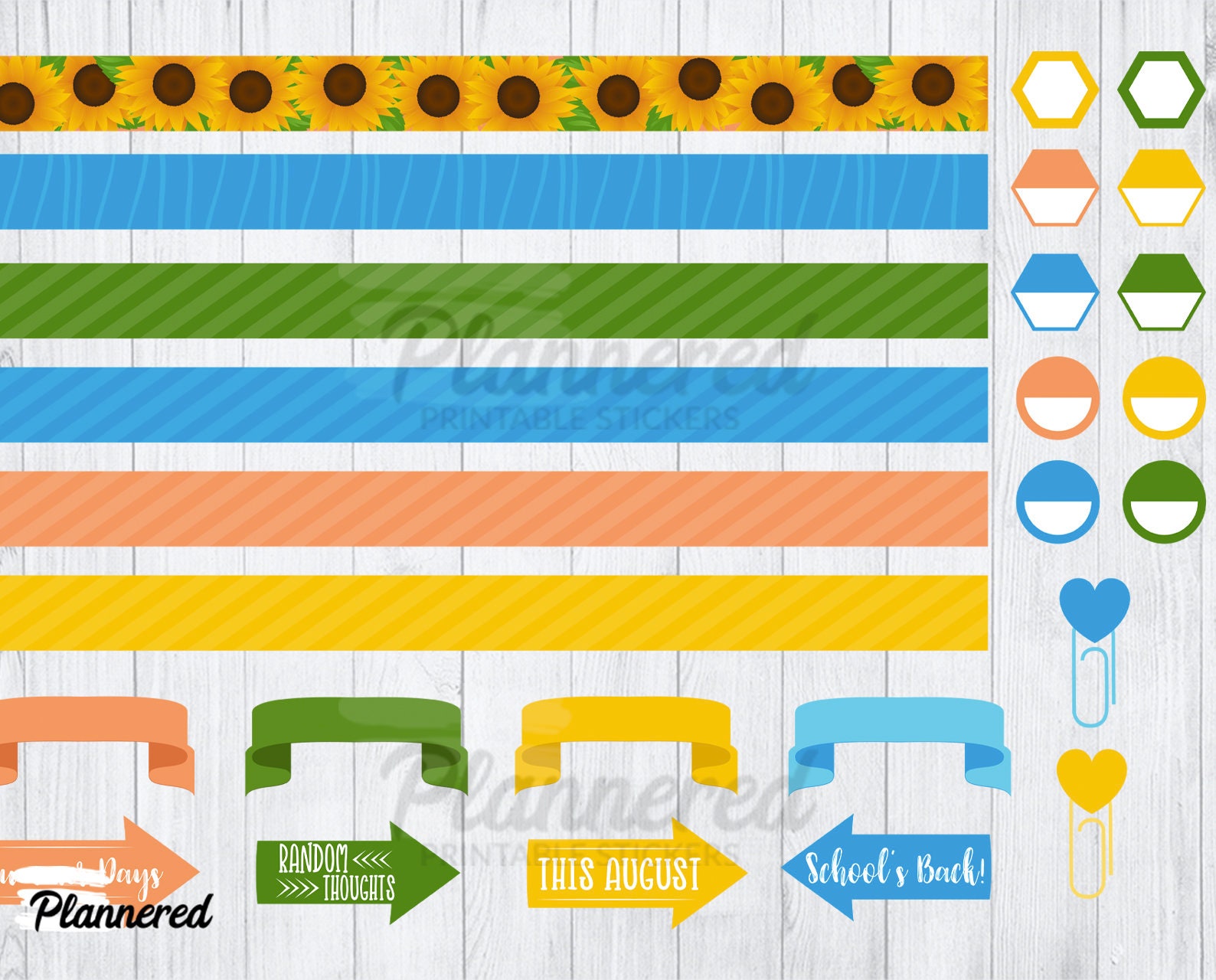 August Digital Stickers 500 Digital August Sunflower Sticker - Etsy