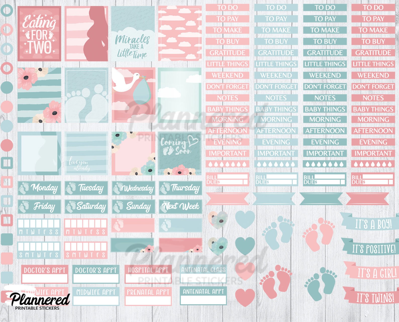 Pregnancy Digital Stickers 500 Digital Pregnant Stickers | Etsy