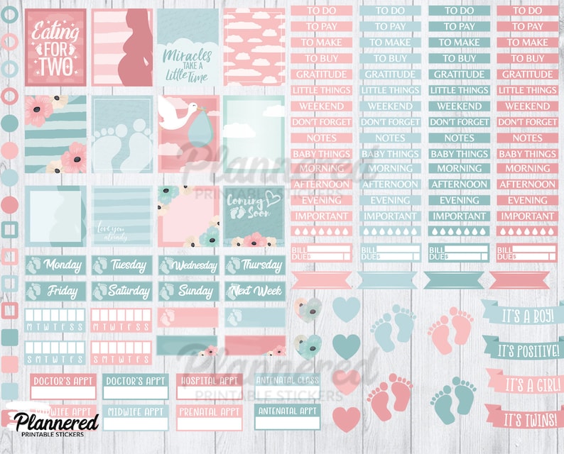 Pregnancy Digital Stickers 500 Digital Pregnant Stickers | Etsy