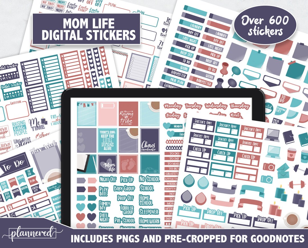 Mom Digital Stickers, Preschool Kids Digital Sticker Set, 600 ...