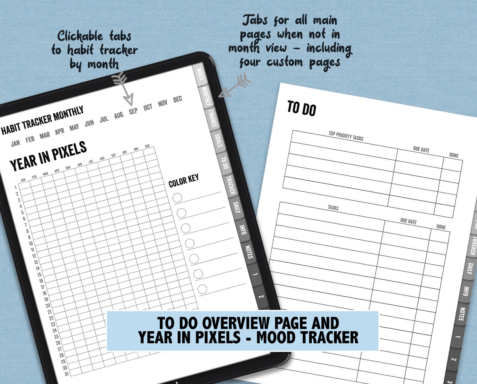 Undated Digital Planner Vertical Digital Goodnotes Planner - Etsy