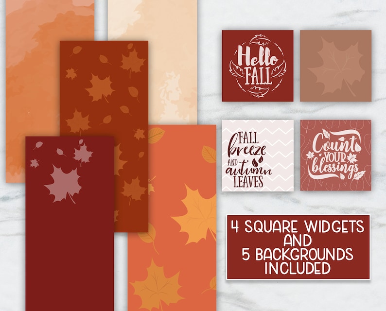 Fall iPhone App Covers, ISO 14 Fall Aesthetic Icon Covers, Fall Leaves ...