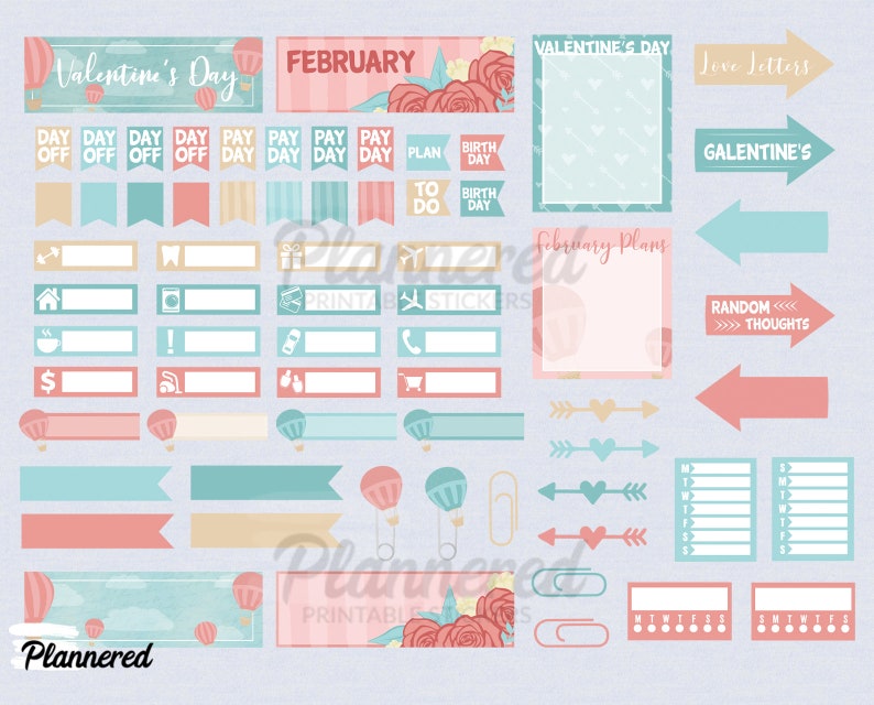 February Digital Stickers 500 Digital February Sticker Set | Etsy