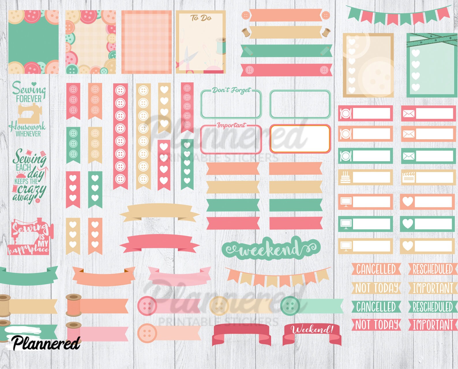 Sewing Digital Stickers 500 Digital Sewing Sticker Set - Etsy UK