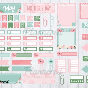 May Digital Stickers, 500 May Monthly Digital Stickers, Precropped ...