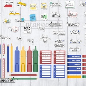 Homeschooling Digital Stickers, 350+ Homeschool Sticker Set, Precropped ...