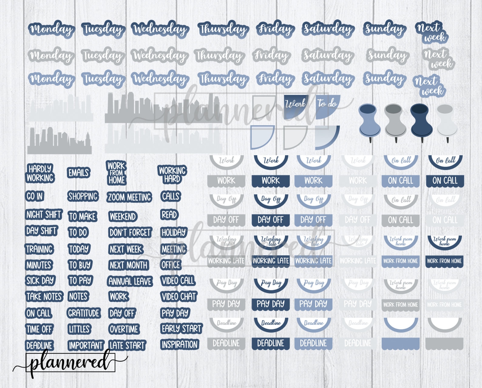 Work Digital Stickers 500 Office Working Digital Sticker - Etsy